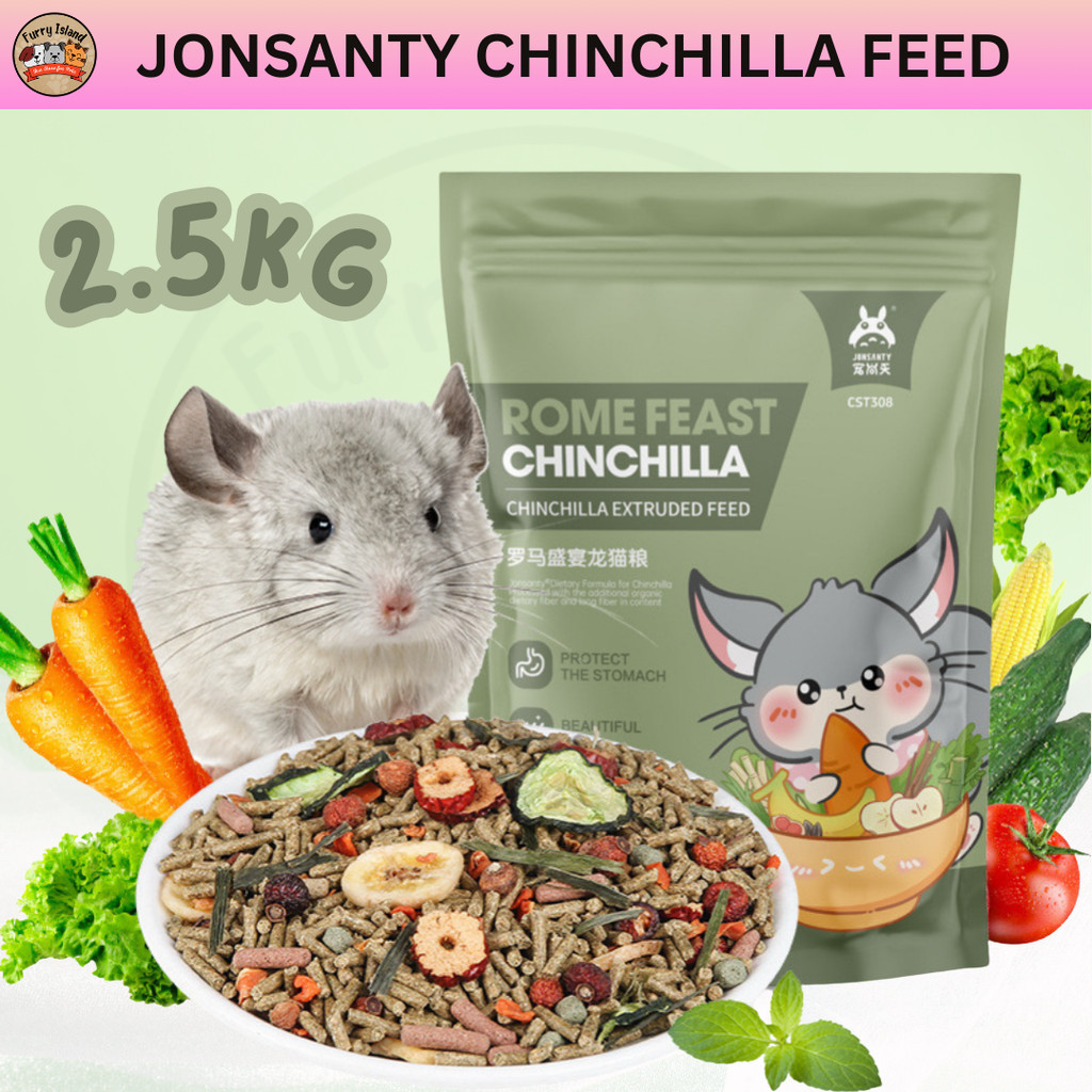 Jonsanty Chinchilla Food 2.5kg Timothy hay Pellets High Fiber High ...