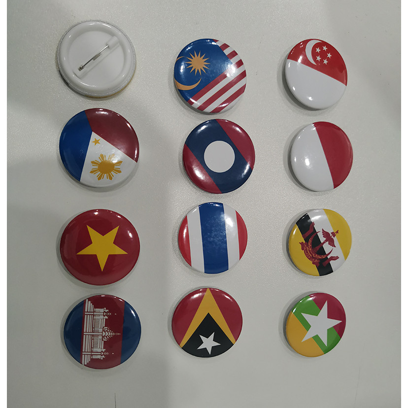 ASEAN Southeast Asia Countries Flag Pin Brooch Thailand/Vietnam/Singapore/Malaysia/Philippines ...
