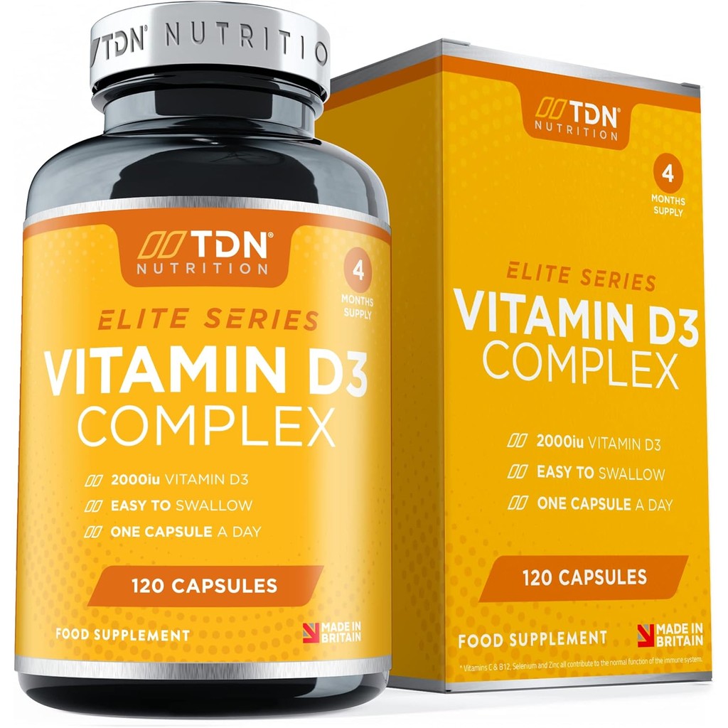 Vitamin D3 Complex - high Strength 2000iu - 120 Capsules - Enhanced ...
