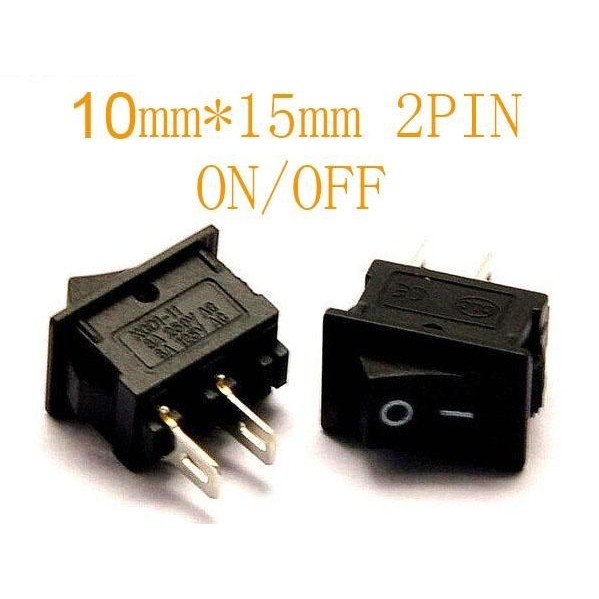 Small Power Switch Rocker Switch 2 Feet Switch 2Pin 2P 10mm x 15mm ...
