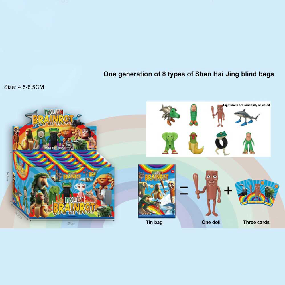 Random Brainrot Tung Tung Tung Sahur Figure Card Toy Tralalero Tralala ...