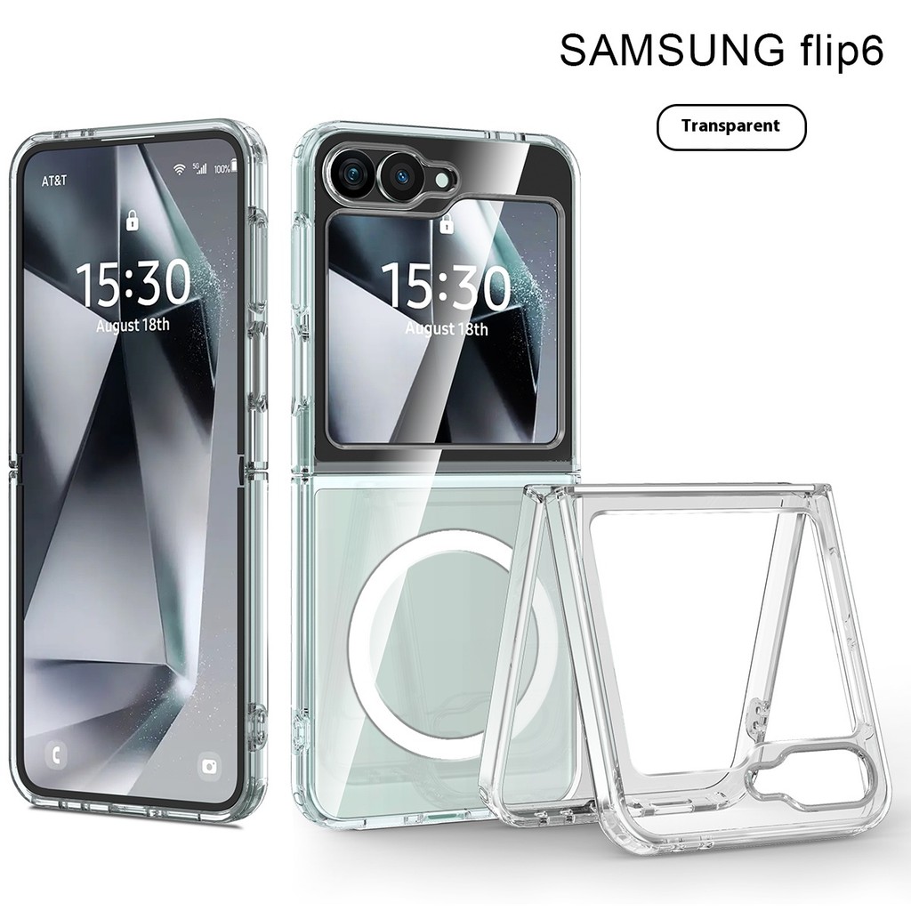 Ice Armor Samsung Z Flip 7 Flp 6 Case Magnetic Hard Casing Transparent ...