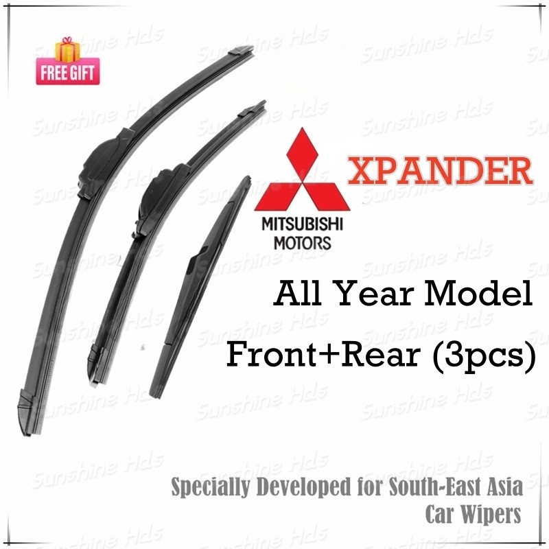 (Front+Rear 3pcs) Mitsubishi XPANDER Wiper Blade Set for 2015 to 2023 ...