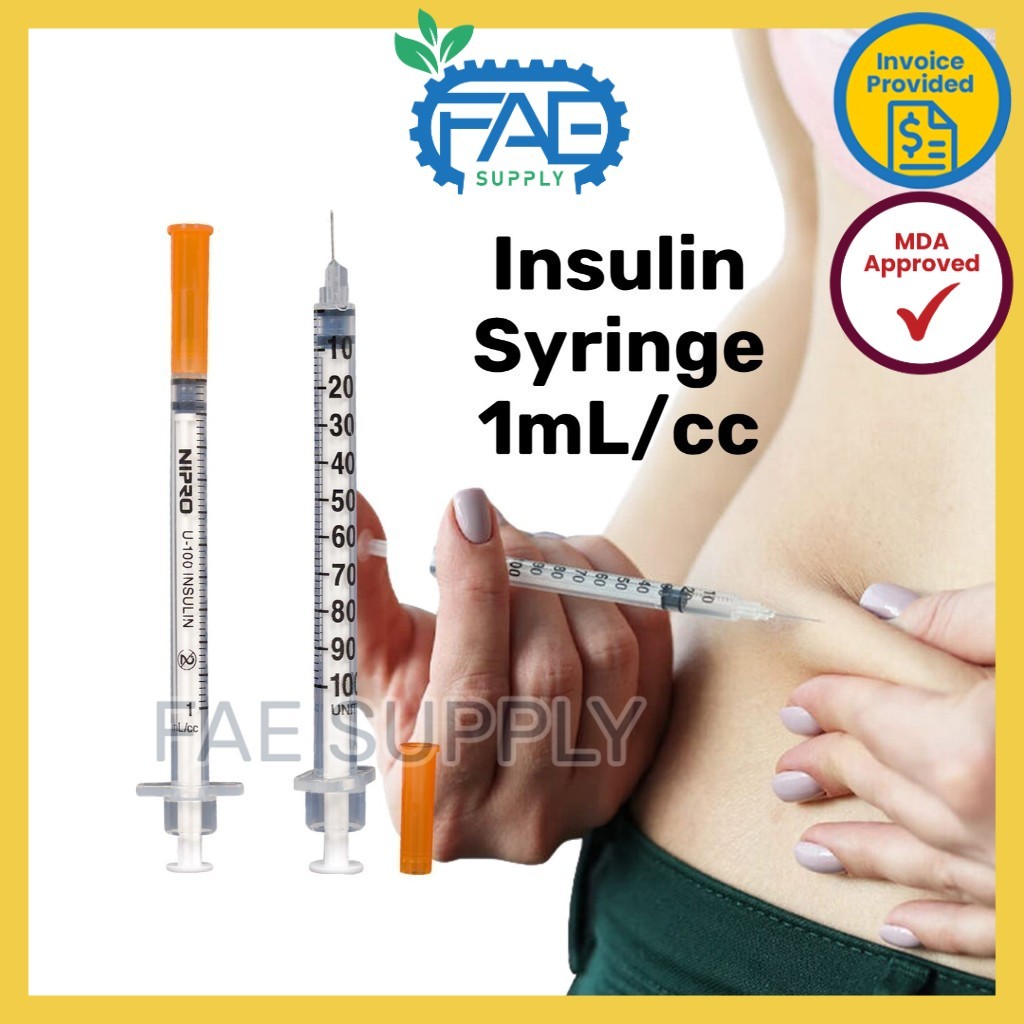 Insulin Syringe 1ml Picagari 1ml NIPRO Insulin Syringe with needle ...