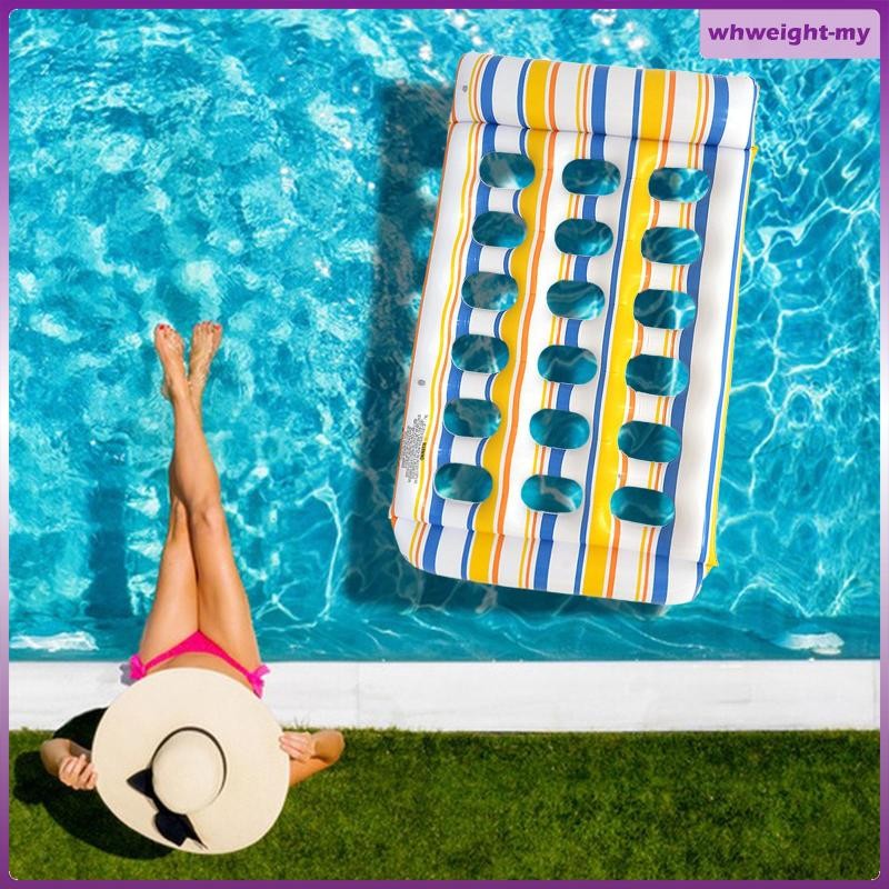 [WhweightMY] Inflatable Pool Lounger Portable Floats Raft Ergonomic ...