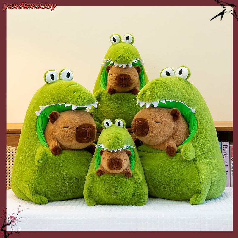 30CM Capybara With Green Dinosaur Plush Doll Cute Soft Stuffed Animals ...
