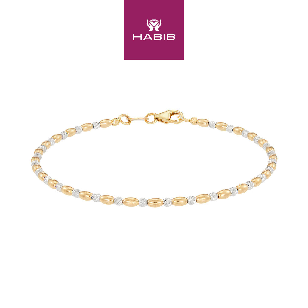 HABIB 585/14K Yellow and White Gold Bracelet CJ-4-BR RW21-Z | Shopee Malaysia