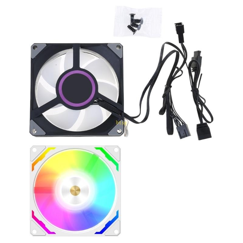 BT ARGB LED PWM Cooling Fan 90mm 9025 CPU Fan for Desktop PC Case Quiet ...