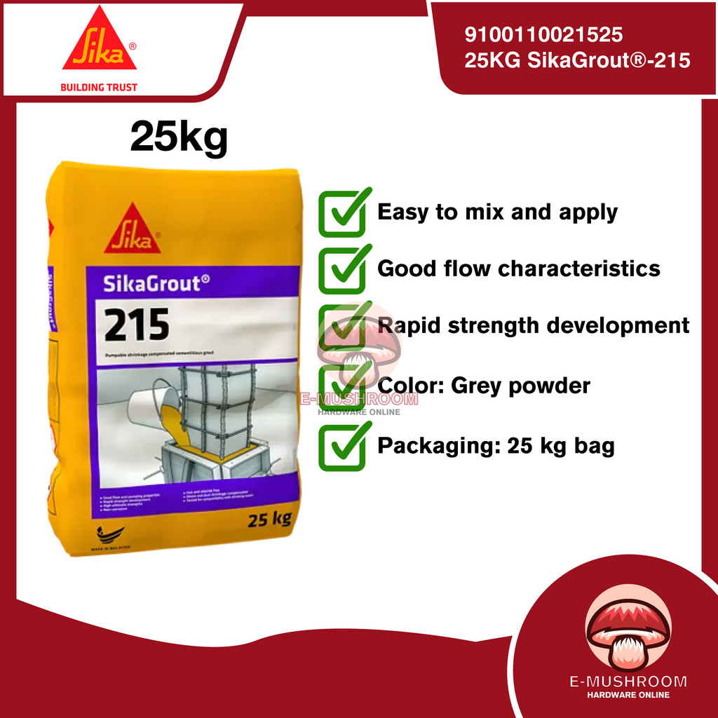 25kg Sika Grout Cement 215 硬灰 Sikagrout Cement | Shopee Malaysia