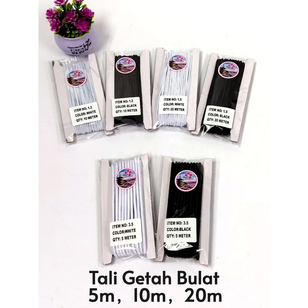 [1.2mm, 1.5mm, 2.0mm, 2.5mm, 3.0mm, 3.5mm, 4.0mm] Tali Getah Bulat ...