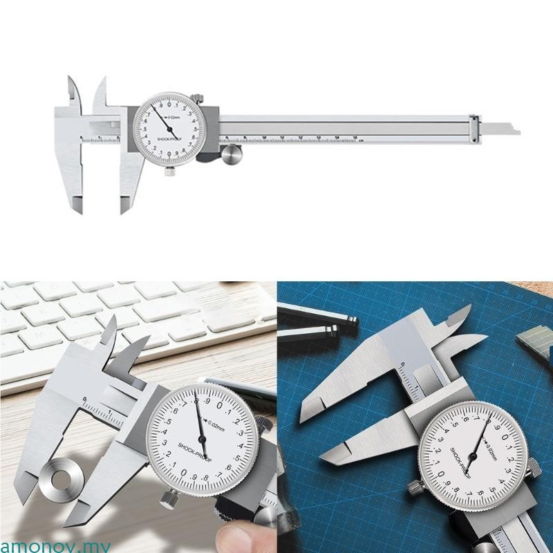 amonoy Metric-Gauge Measure Tool Dial Vernier Caliper Shockproof Vernier Caliper 0 02mm | Shopee ...
