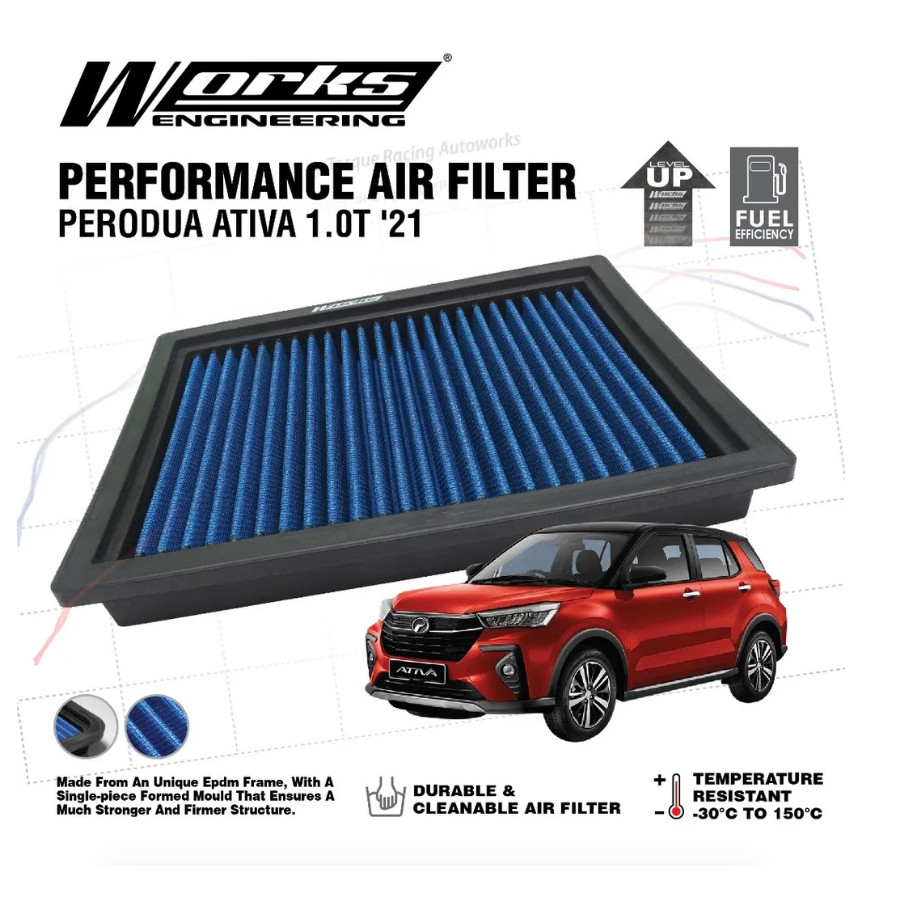 Works Engineering Performance Drop In Air Filter Perodua Myvi Axia ...