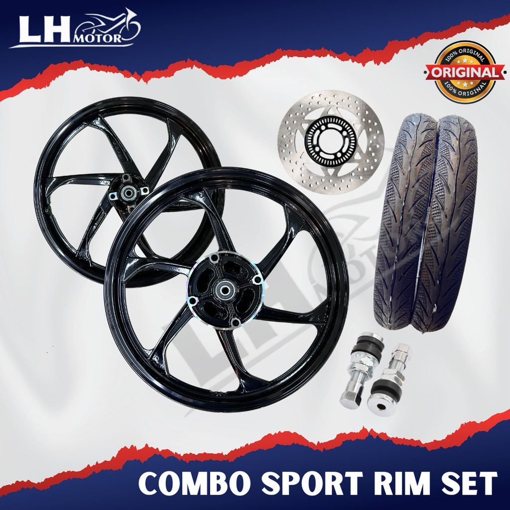 SPORT RIM ENKEI 6L 6 BATANG Y16 ABS 160/185-17 BLACK KILAT SILVER Y16ZR ...