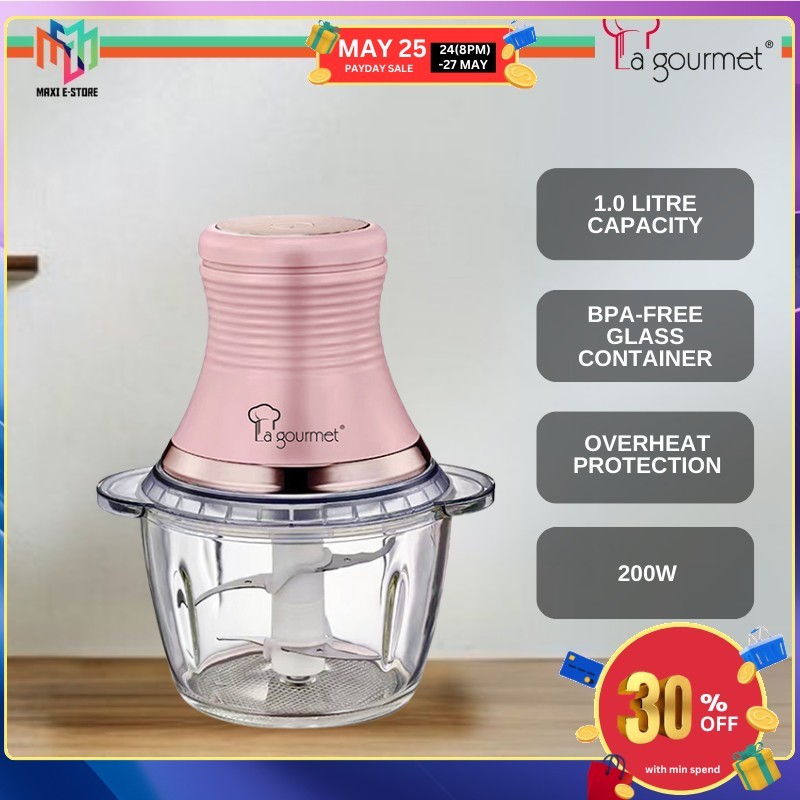 La Gourmet GC10 Healthy Electric Glass Chopper 1.0L BPA Free Glass ...