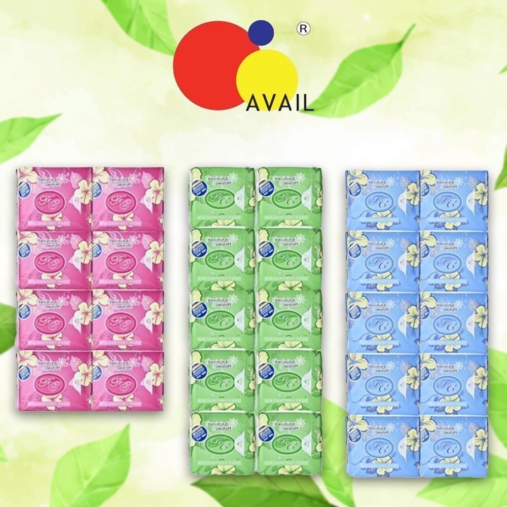 【BUNDLE PACK】 AVAIL FC BIO SANITARY PADS - PANTY LINER 20'S /DAY USE 20 ...