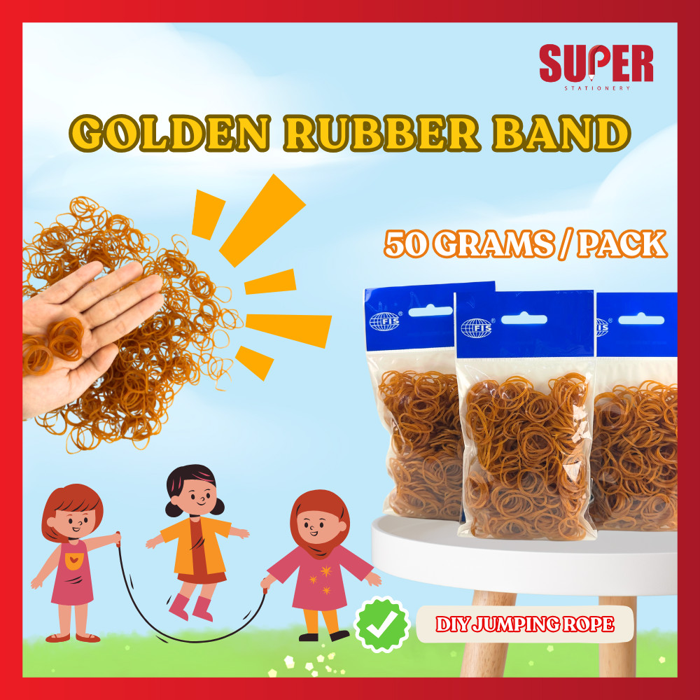 [Super Stationery] Golden Rubber Band Elastic Rubber Ring Getah Gelang ...