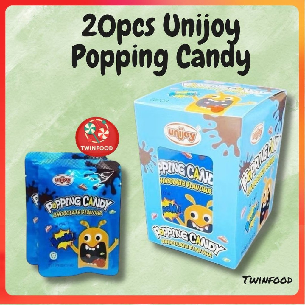 20pcs x 14g (biru) Unijoy Popping Candy Chocolate Flavour (TF) | Shopee ...