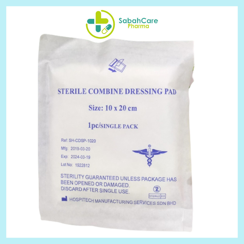 HOSPITECH STERILE COMBINE DRESSING PAD 10CM X 20CM EXP DATE : 06/25 ...