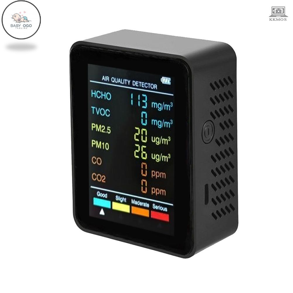 OGO 6 In 1 PM2.5 PM10 HCHO TVOC CO CO2 Multifunctional Air Quality Detector CO Carbon Dioxide ...