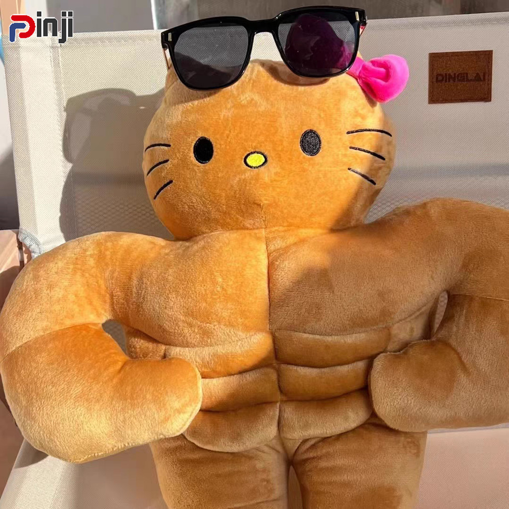 Funny Muscle Hello Kitty Doll Cockroach Plush Pillow Girl Birthday Gift ...