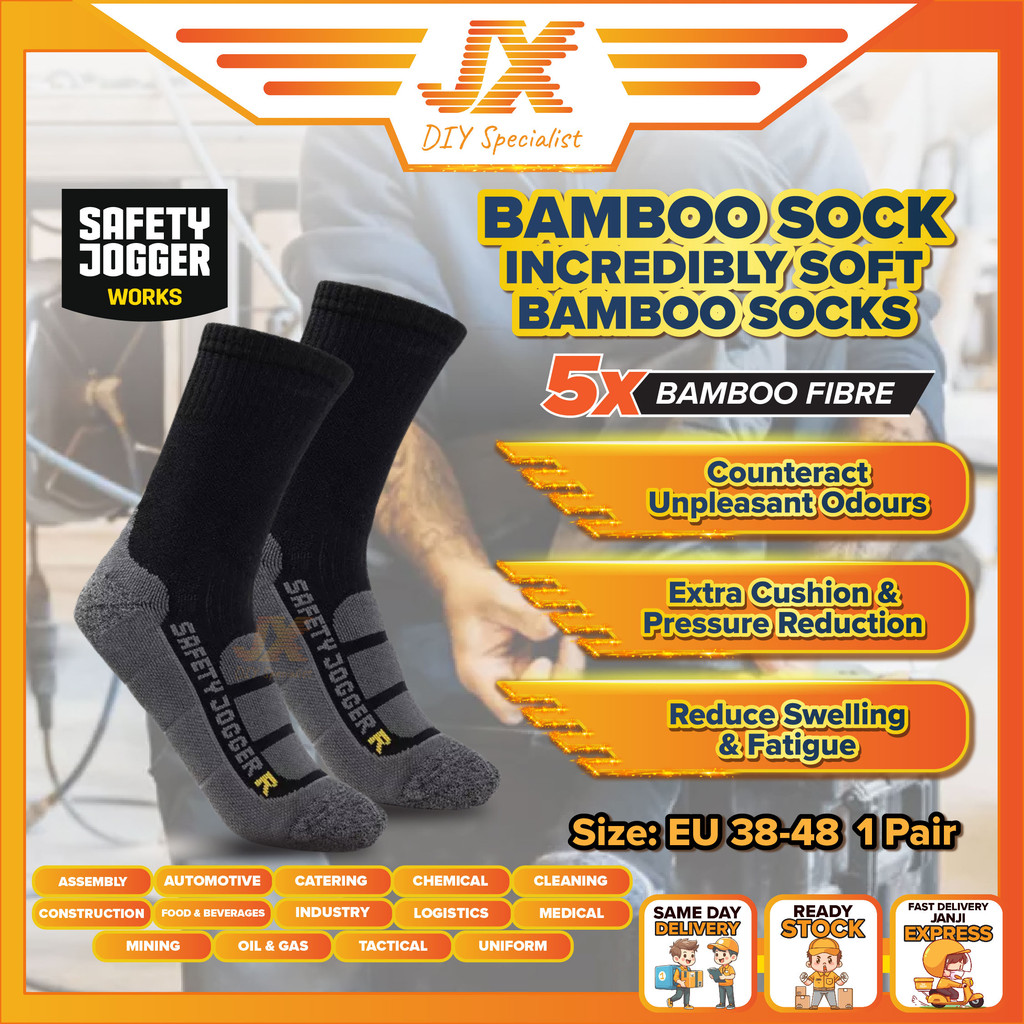 SAFETY JOGGER Heavy Duty Extra Shock Absorption Bamboo Sock Bambosok ...