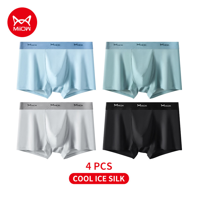 MiiOW 4Pcs Nylon Men's Boxer | Shopee Malaysia