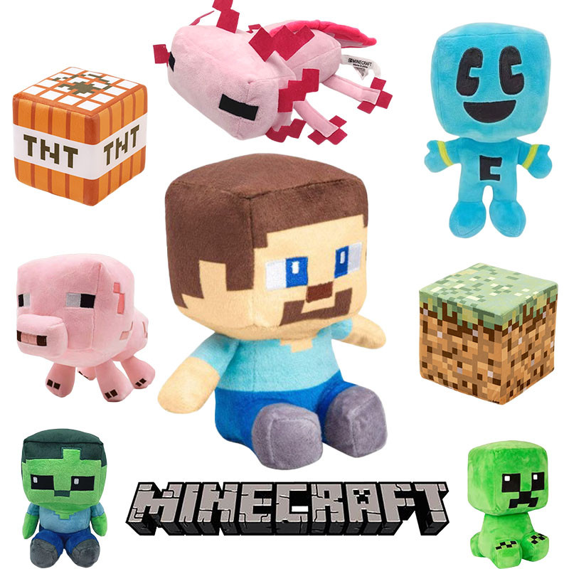 15cm Game Minecraft Diamond Armor Stuffed Toys Minecraft 10cm Grass ...