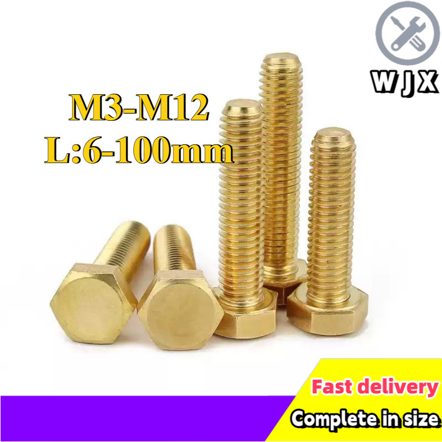 Hexagon Screw skru/Spanner Wrench Hexagon Head Screw/Brass Hex Bolt M3/M4/M5/M6/M8/M10/M12 * L6 ...