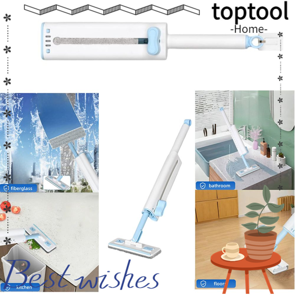 TOPTOOL Mini Self-Wringing Mop, With Squeegee Handheld Countertop ...
