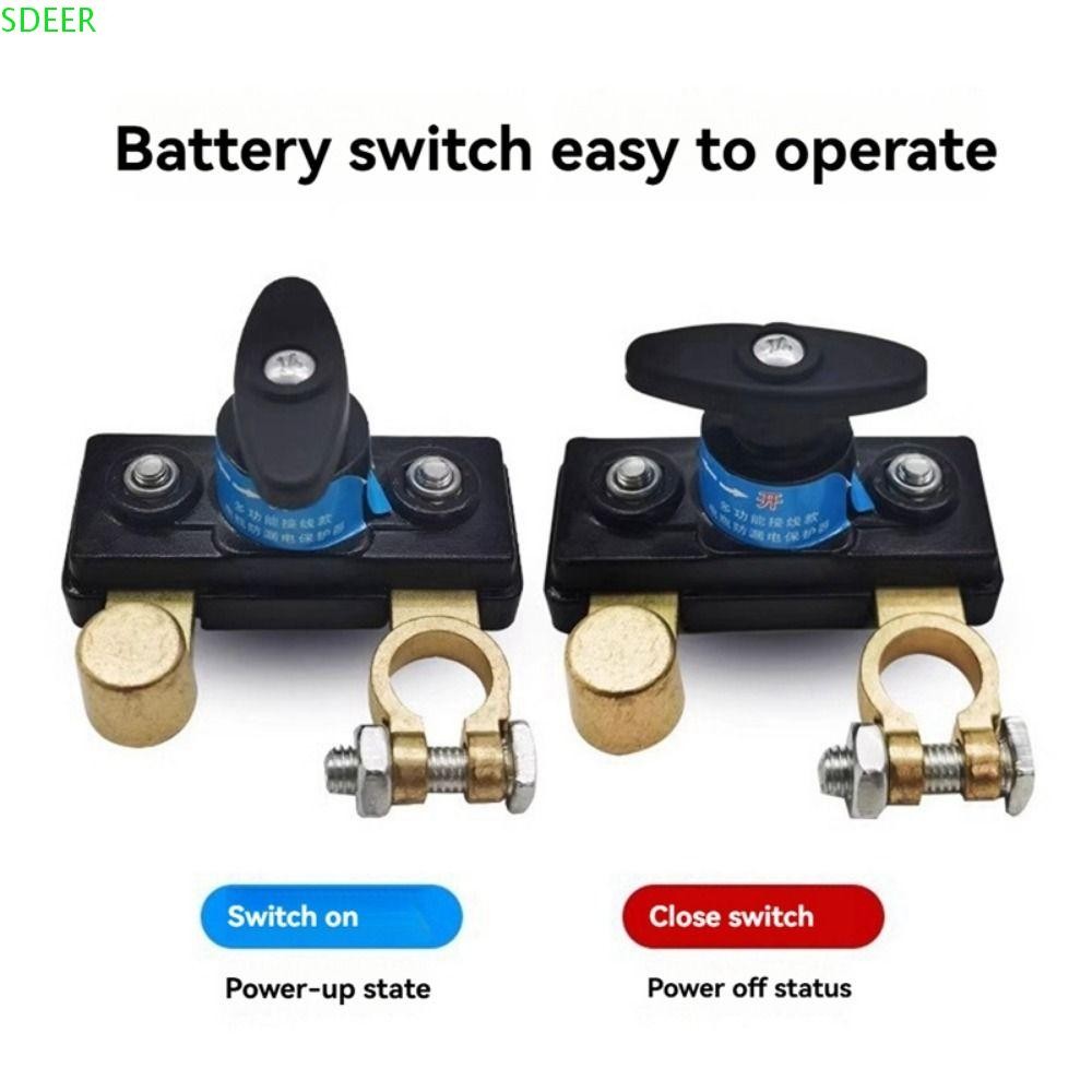 SDEER Car Battery Cut Off Switch, 12V/24V Disconnect Isolator Power Cutoff Switch, Universal ...