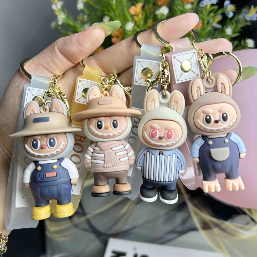 Cartoon Cartoon pvc Soft Rubber labubu Keychain Pendant Mystery Box ...
