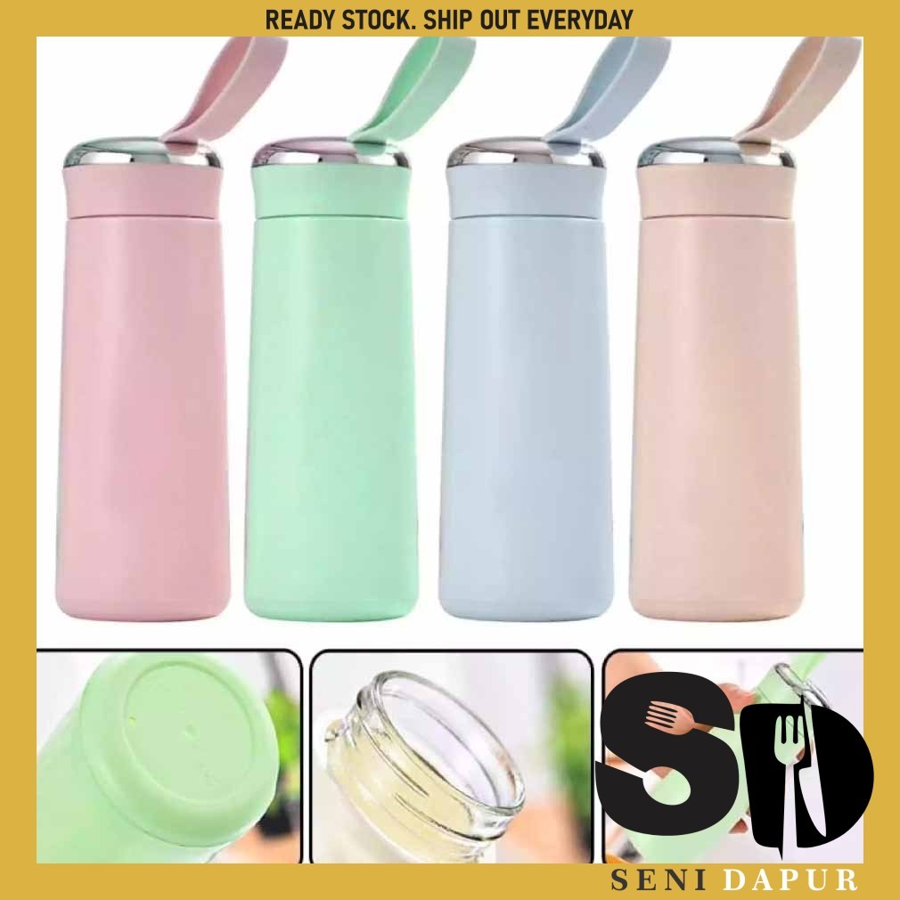 SD Travel Bottle Portable 400ML Colourful Glass Botol Kaca Air Bekas ...