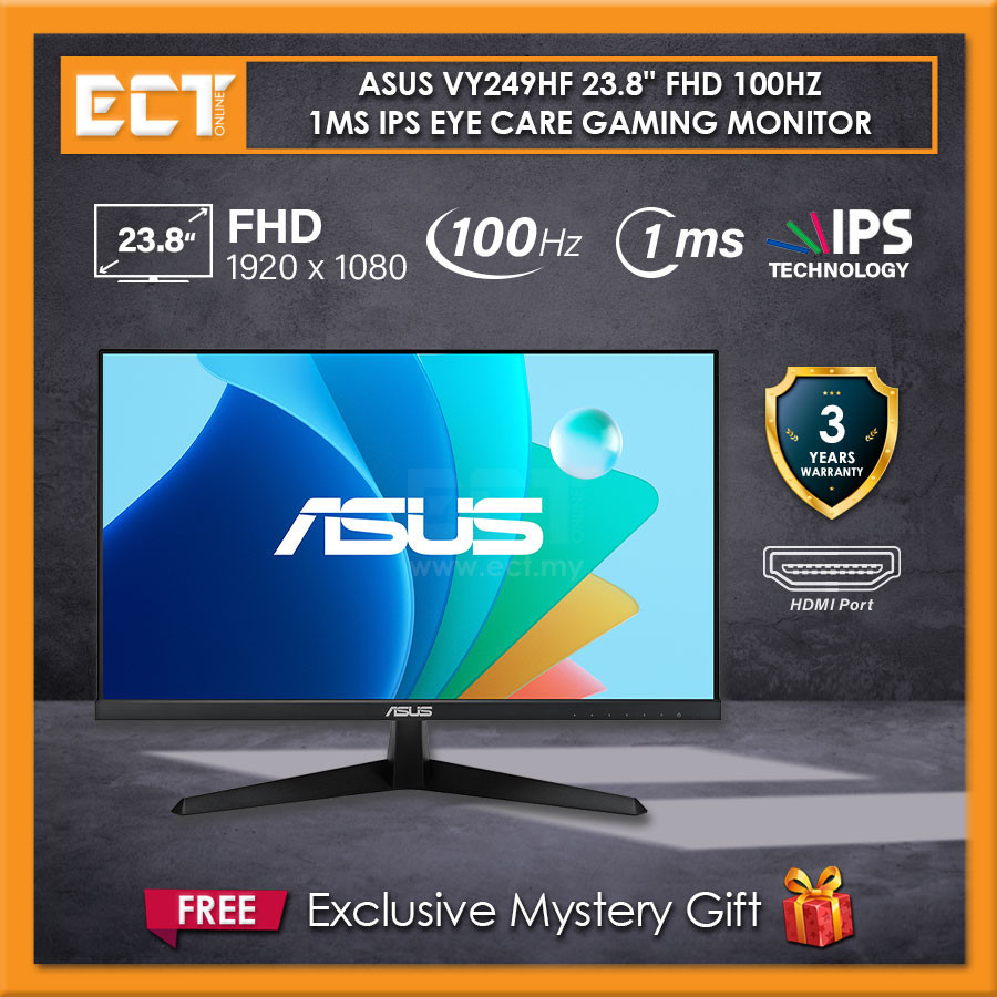 Asus VY249HF 23.8'' FHD 100Hz 1ms IPS Eye Care Gaming Monitor (1 x HDMI ...