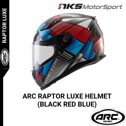 ARC Raptor Luxe Helmet (Black Red Blue) | Shopee Malaysia