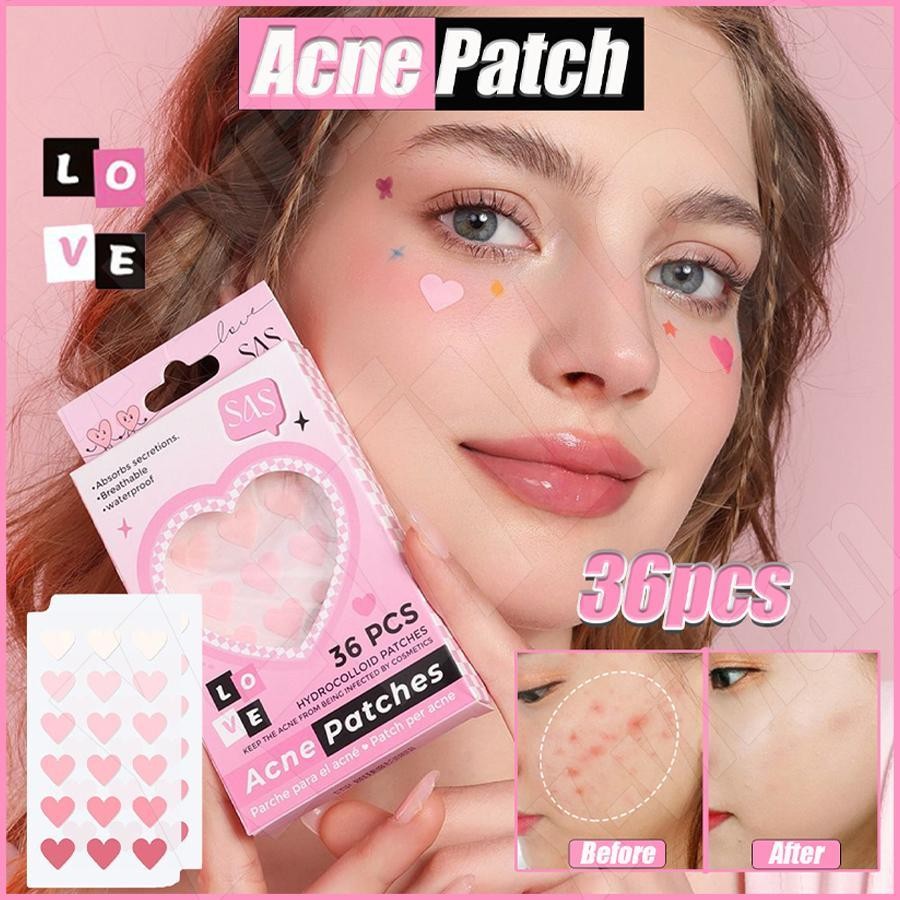 Heart Pimple Patches for Face Portable Zit Cover Hydrocolloid Blemish ...