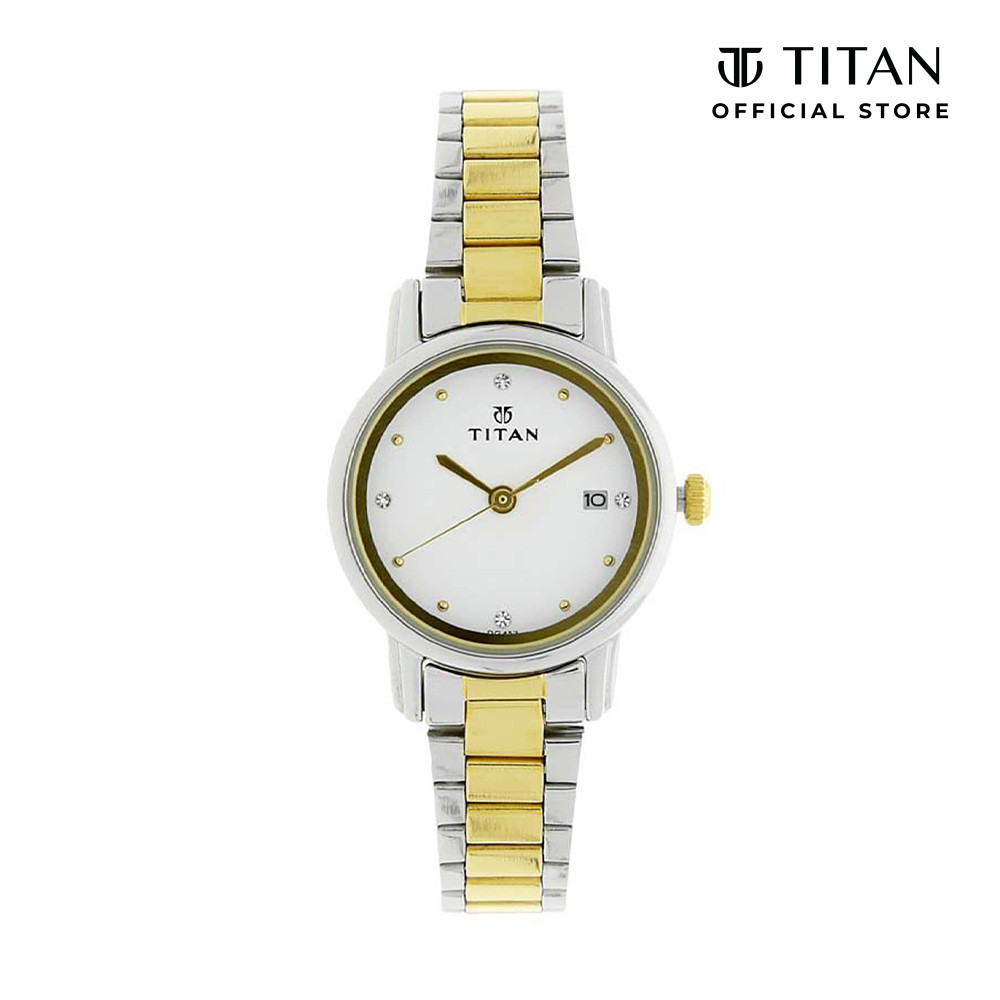 Titan Karishma 2572BM01 White Dial Stainless Steel Strap Quartz Women's ...