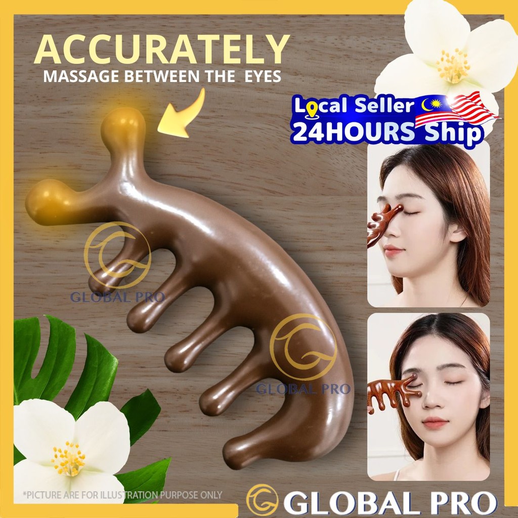 Wooden/Sandal Wood Comb Massage Acupuncture Head Massage Urut Meridian ...