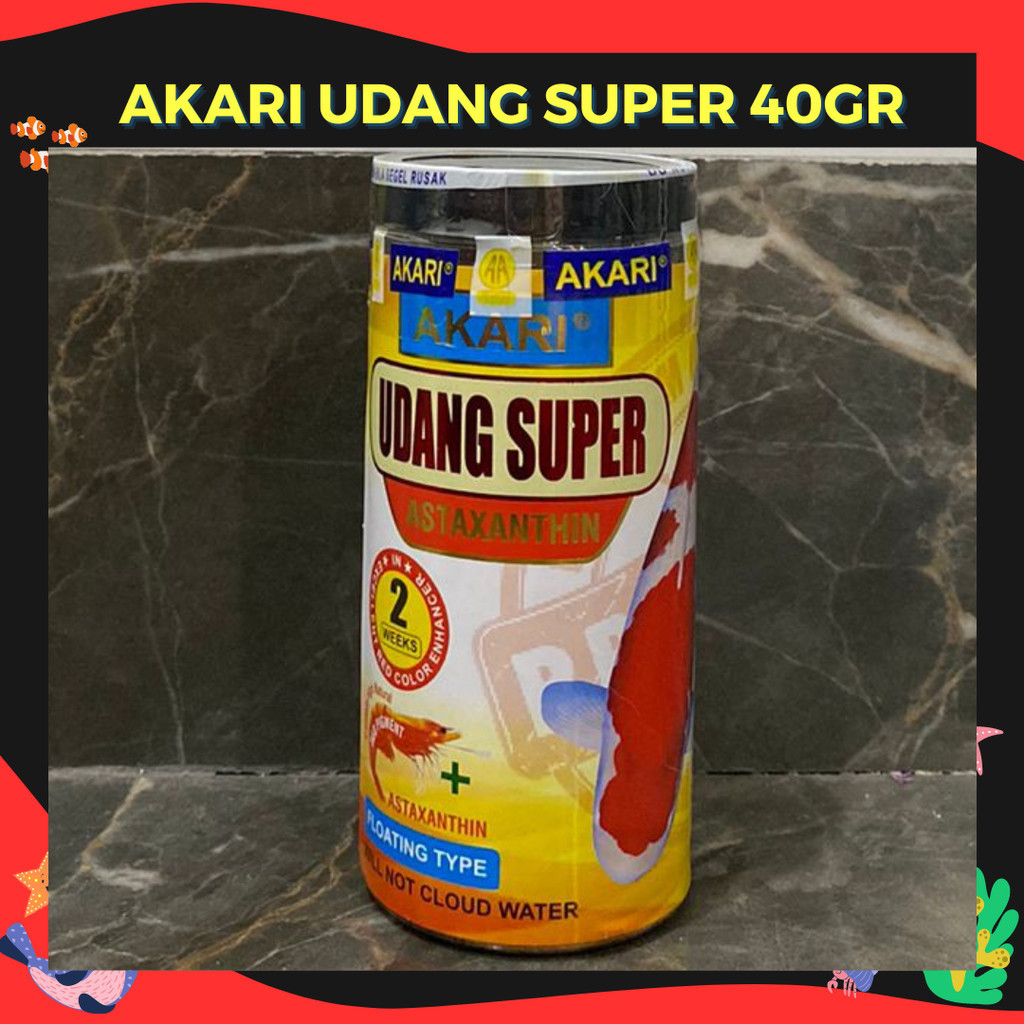 Akari Udang Super Merah 40 Gram Ebi Udang Kering Pakan Ikan Koi Oscar ...