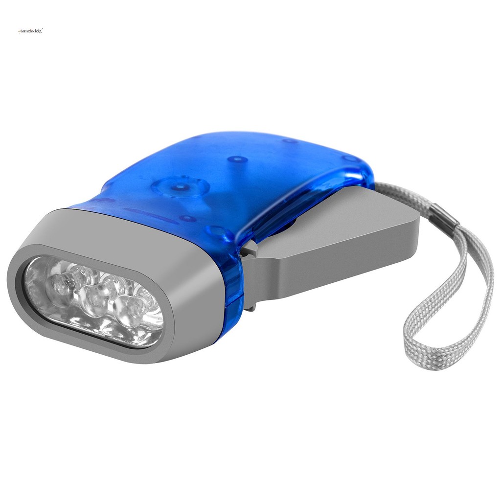 3 LED Dynamo Wind Up Flashlight Hand-pressing Crank No Battery Torch ...