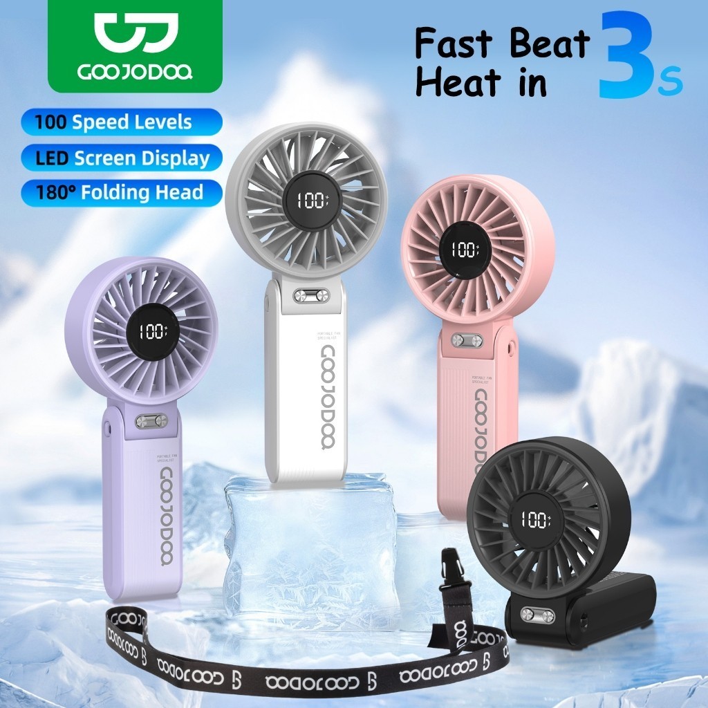 GOOJODOQ Handheld Fan Mini Portable Foldable USB charging Strong Wind ...