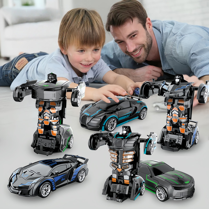 2 in 1 Car Robot Toys Collision Deformation Action Pull Back Function ...