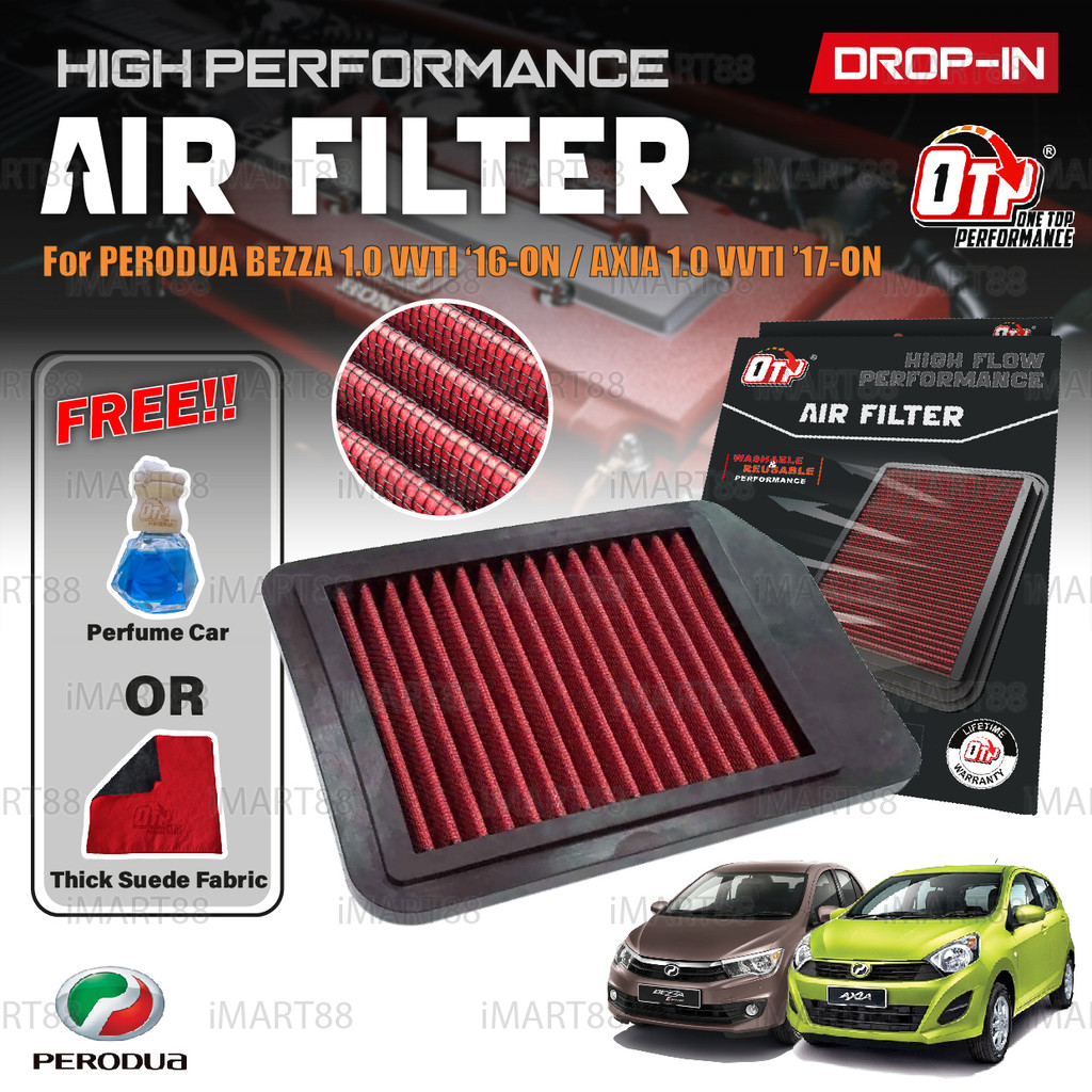 OTP Washable Drop In Air Filter Performance Perodua BEZZA AXIA 1.0 VVTI ...