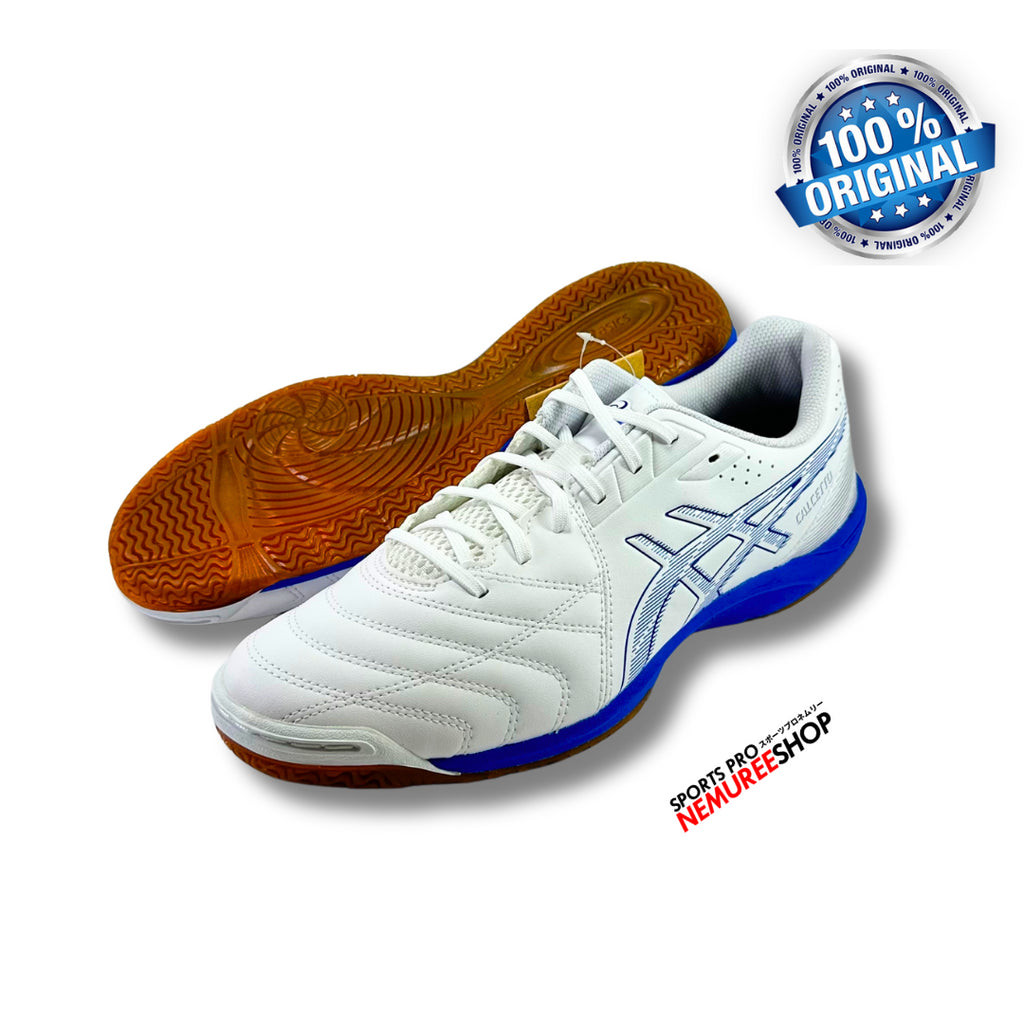 ASICS Futsal Shoes CALCETTO WD 9 (WHITE/ELECTRIC BLUE) | Shopee Malaysia