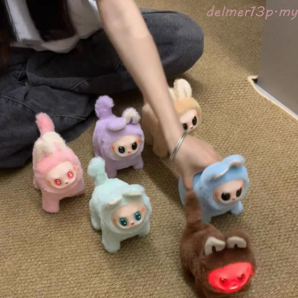 DELMER Electric Labubu Toy, Silicone Face Sound Toys Running Singing ...
