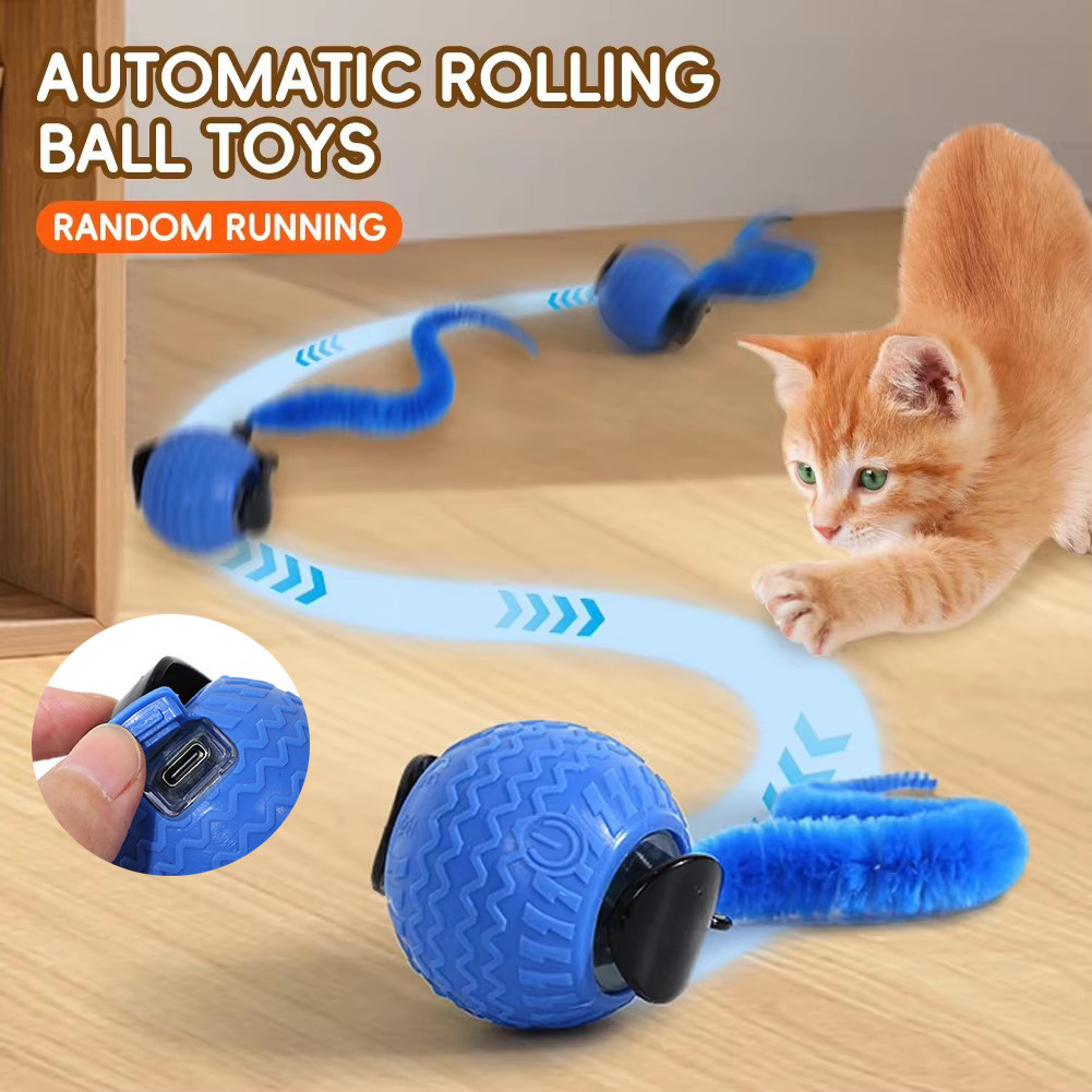 Interactive Cat Ball Toy Motion Activation Electric Interactive Cat Toy ...