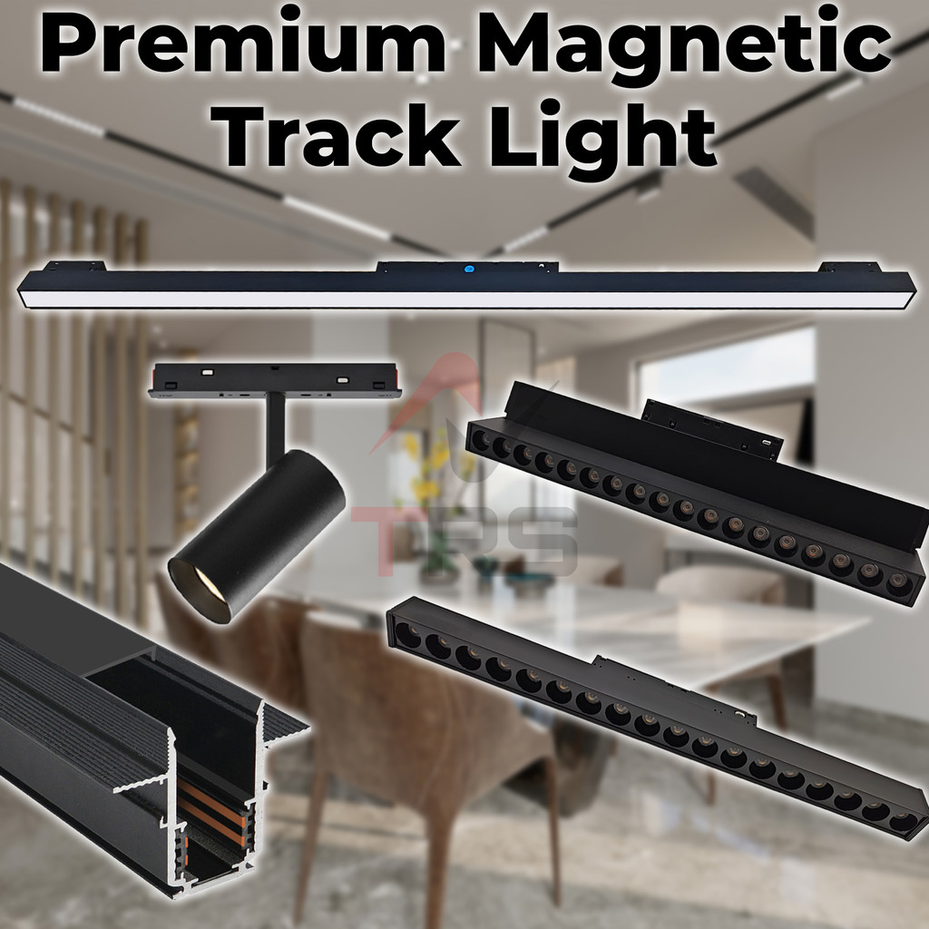 LED Magnetic Track Light Magnet Pendant Lamp Grille Folding Flood Spot ...