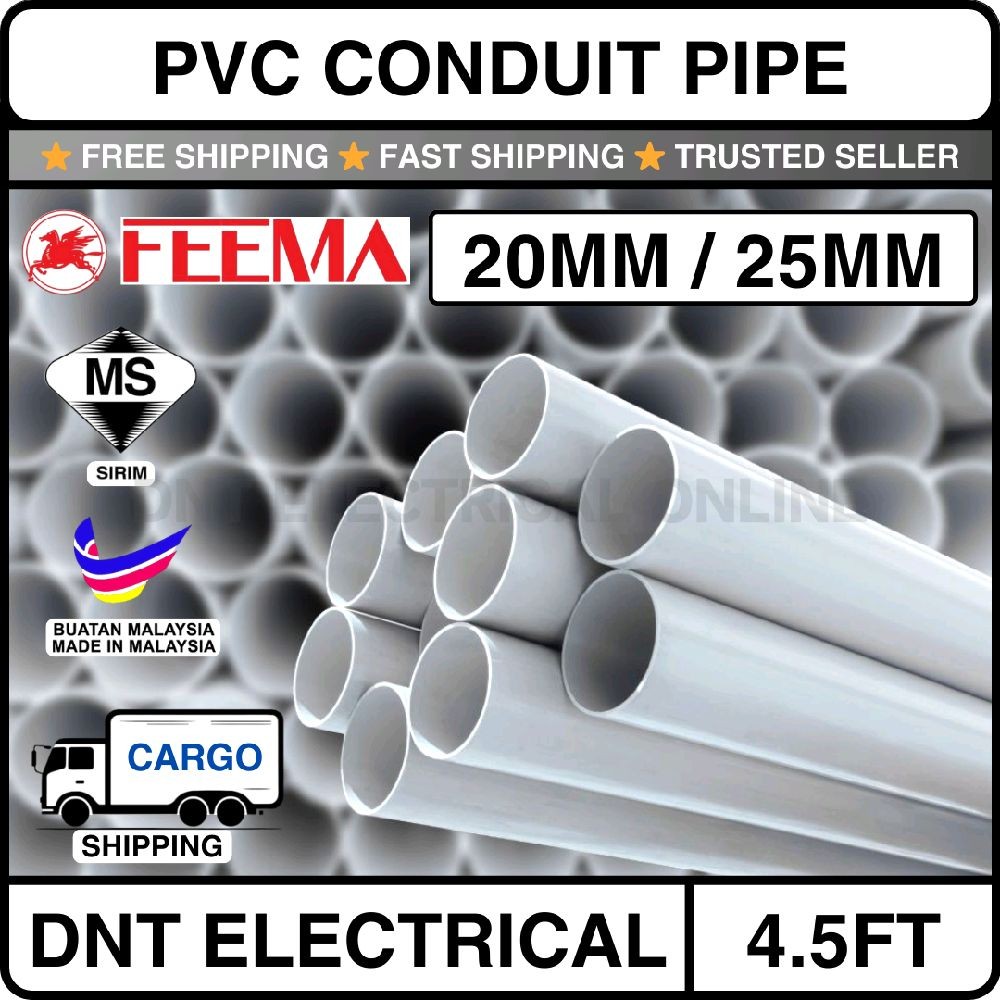 (4.5 FEET) PVC Conduit Pipe - Paip Pvc Putih | Pvc Pipe Paip Wiring ...