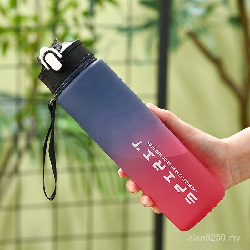 New Fitness Sports Student Water Bottle Straw Water Cup 800ML Bounce Male Female Space Cup ...