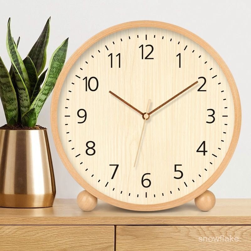 Table Clock Log Cream Style Pendulum Clock Placement Table Clock ...