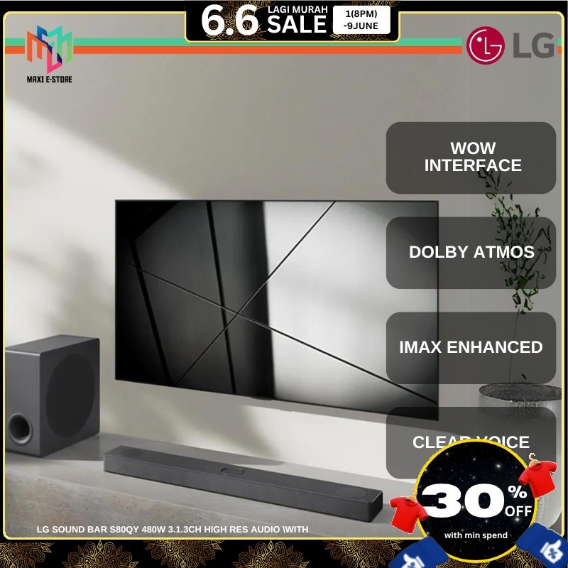 LG (S80QY/S90QY/S95QR) [480W / 570W / 810W] High Res Audio Sound Bar with Dolby Atmos - S80QY ...
